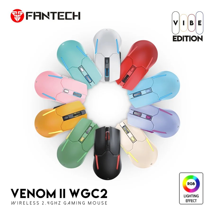 Fantech VENOM II WGC2 Dual Mode Wired & WIRELESS 2.4GHZ PRO-RGB Gaming ...