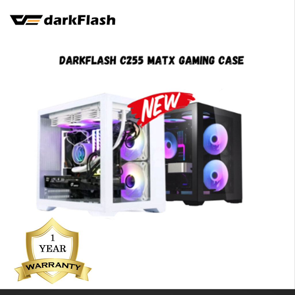 DarkFlash C255 tempered glass support 240mm cooling micro ATX PC case ...
