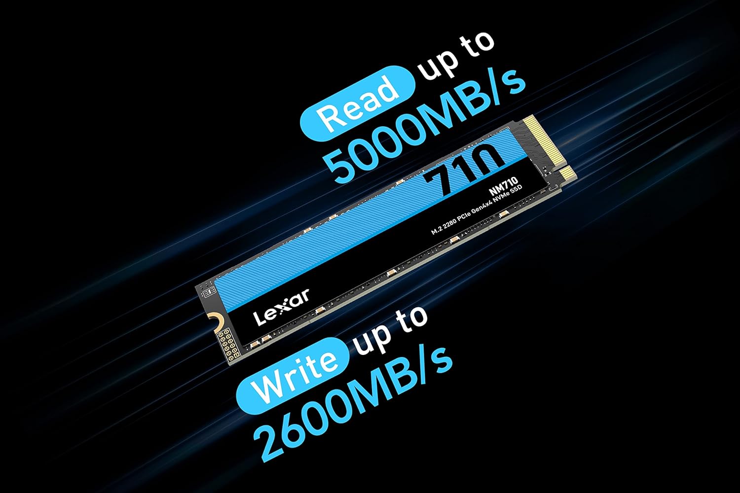 Lexar NM710 500GB SSD, M.2 2280 PCIe Gen4x4 NVMe Internal SSD, Up to ...