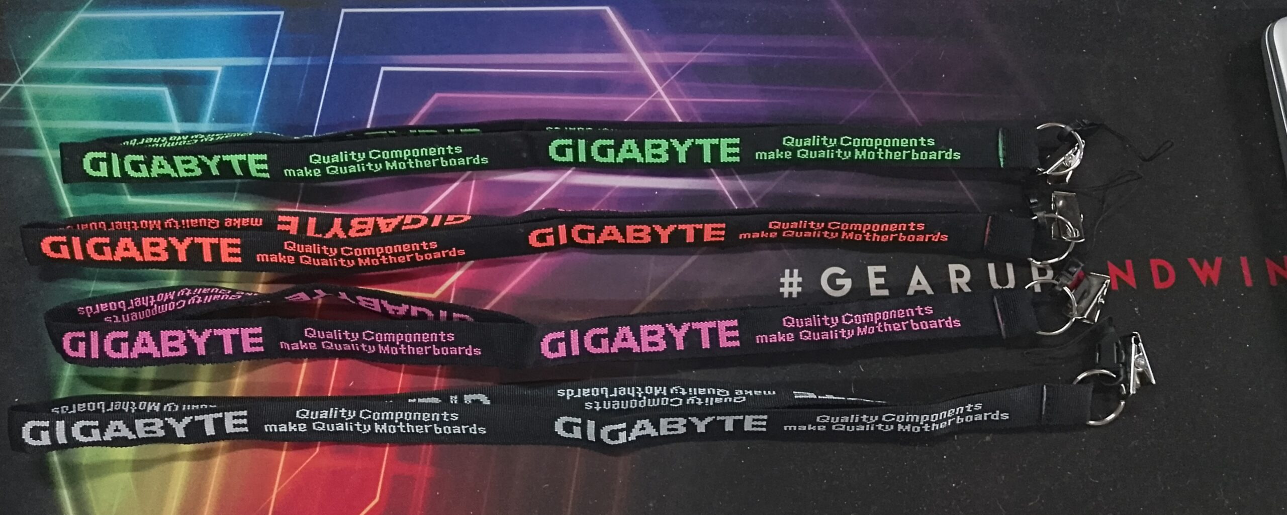 Gigabyte Lanyards With Metal Clips & Key Hook. – JM Computer Repairs