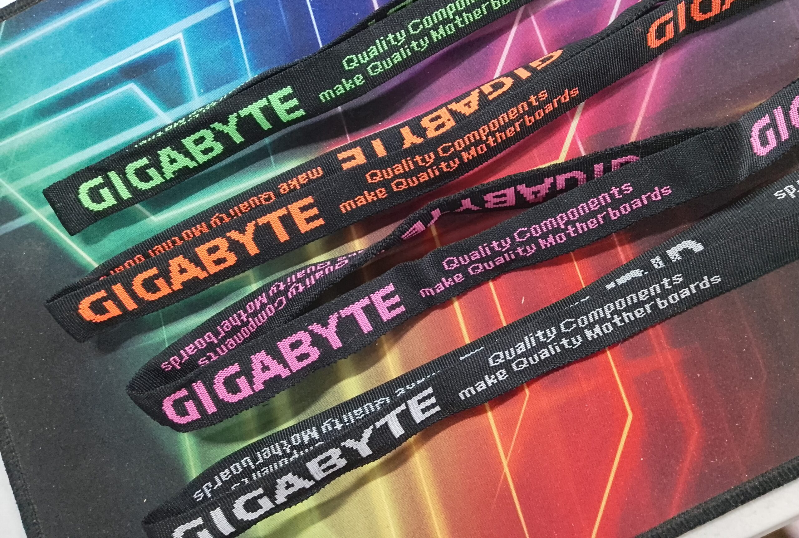 Gigabyte Lanyards With Metal Clips & Key Hook. – JM Computer Repairs